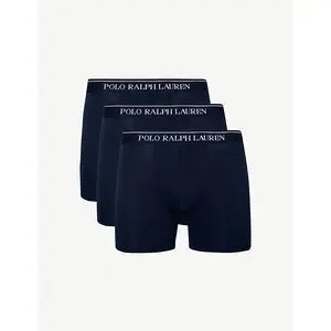 Polo Ralph Lauren Pack Of Three Slim-fit Stretch-cotton Boxer Briefs - Navy