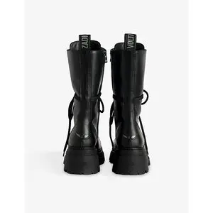 Zadig&Voltaire Tyler Python-effect Leather Heeled Ankle Boots