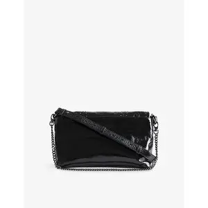 Zadig&Voltaire Rocky Ii Patent Leather Shoulder Bag With Stud Embellishment