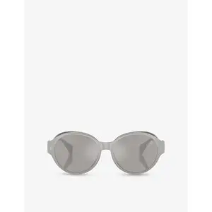 Moncler Round Frame Metal Sunglasses - Silver