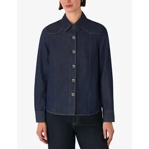 Whistles Long-sleeved Contrast-stitched Denim Shirt