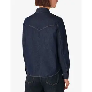 Whistles Long-sleeved Contrast-stitched Denim Shirt