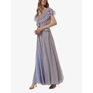 LEEM Multi-layered Flared Maxi Skirt - Red