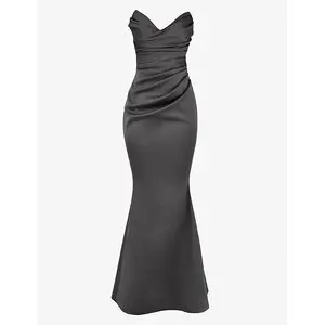 House Of Cb Fleur Sweetheart Fishtail Maxi Dress - Shadow