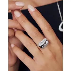 SIF JAKOBS Rhodium-plated Sterling And Cubic Zirconia Ring