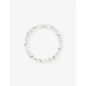DARKAI Mixed Bezel 18ct Gold-plated Stainless Steel, Brass And Pavé-stone Bracelet - White
