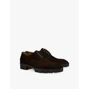 CHRISTIAN LOUBOUTIN Davisol Lion Flat Derby Shoes - Cafe