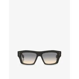 Dita Grandmaster-eight Rectangular-frame Acetate Sunglasses - Black