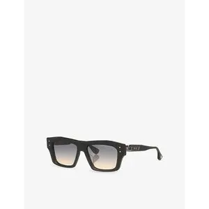 Dita Grandmaster-eight Rectangular-frame Acetate Sunglasses - Black