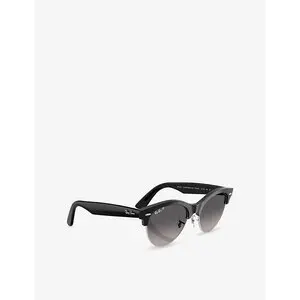 Ray-ban Rb2341 Polarised Clubmaster Square-frame Propionate Sunglasses - Black