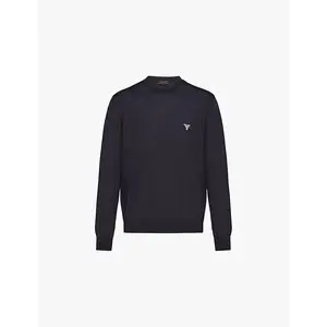 Prada Superfine Wool Crewneck Sweatshirt - Blue