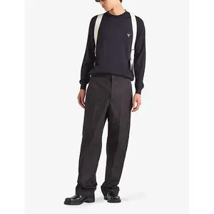 Prada Superfine Wool Crewneck Sweatshirt - Blue