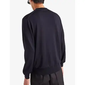 Prada Superfine Wool Crewneck Sweatshirt - Blue