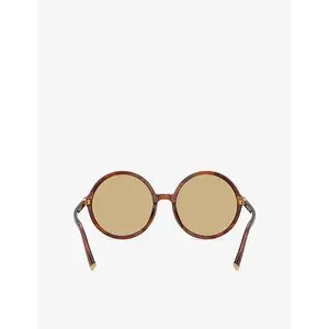 Miu Miu Round Frame Acetate Sunglasses - Brown
