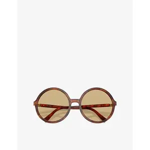 Miu Miu Round Frame Acetate Sunglasses - Brown