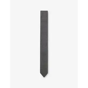Hugo Jacquard Weave Silk Tie - Medium Grey