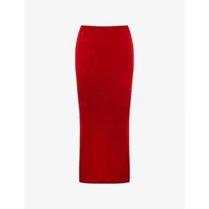 House Of Cb Faith" Slim-fit Knitted Midi Skirt - Red