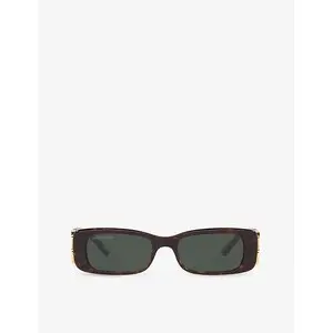 Balenciaga Balenciaga BB0096S Tortoiseshell Square-Frame Acetate Sunglasses Brown
