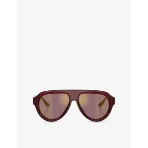FERRARI Aviator-frame Acetate Sunglasses - Red