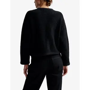 MALINA Carly Round-neck Button-down Wool-blend Cardigan
