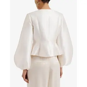 MALINA Vendela Balloon-sleeve Satin Blouse