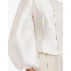 MALINA Vendela Balloon-sleeve Satin Blouse
