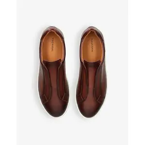 Magnanni Panelled Leather Low-top Trainers - Brown