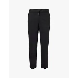 The Kooples Drawstring Tapered-leg Stretch-wool Trousers