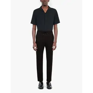 The Kooples Drawstring Tapered-leg Stretch-wool Trousers