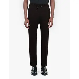 The Kooples Drawstring Tapered-leg Stretch-wool Trousers