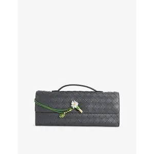 Bottega Veneta Andiamo Flower Leather Clutch Bag - Ardois/daisy Flow-mb