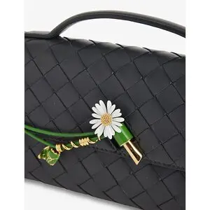 Bottega Veneta Andiamo Flower Leather Clutch Bag