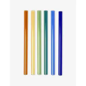 THE CONRAN SHOP Santorini Set Of Six Glass Cocktail Straws - Mixed