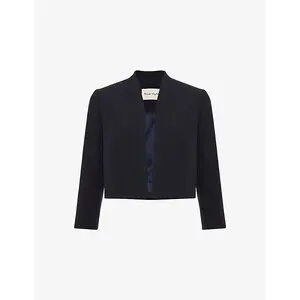 PHASE EIGHT Catherine Cropped Stretch-woven Jacket - Navy