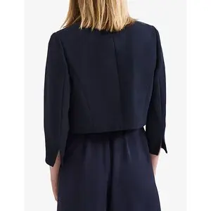 PHASE EIGHT Catherine Cropped Stretch-woven Jacket - Navy