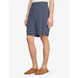 Sandro Graphic Print Elasticated Waist Woven Shorts