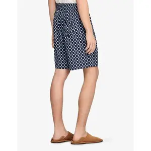 Sandro Graphic Print Elasticated Waist Woven Shorts