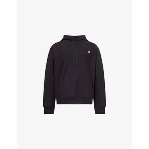 Carhartt Work In Progress American Script Zip-up Cotton-blend Hoodie - Black