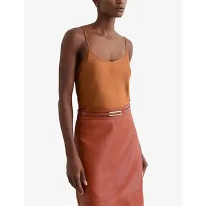 REISS Bronya Mock-croc Leather Belt
