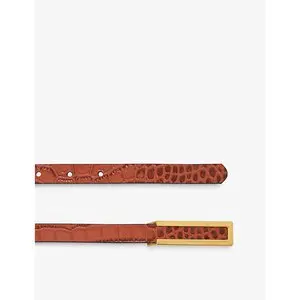 REISS Bronya Mock-croc Leather Belt