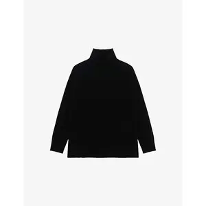 The Kooples High-neck Relaxed-fit Cashmere-blend Jumper - Black