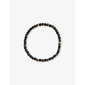 THOMAS SABO Sterling Silver Obsidian And Tiger-eye Beaded Bracelet - Black