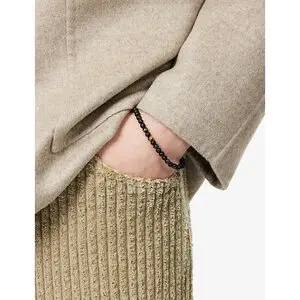 THOMAS SABO Sterling Silver Obsidian And Tiger-eye Beaded Bracelet