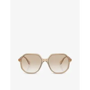 SWAROVSKI Sk6003 Irregular-frame Gem-embellished Acetate Sunglasses - Brown