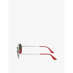 Ray-ban Scuderia Ferrari Collection Oval Metal Sunglasses - Silver