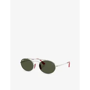 Ray-ban Scuderia Ferrari Collection Oval Metal Sunglasses - Silver