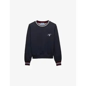 Prada Embroidered Cotton-fleece Sweatshirt - Blue