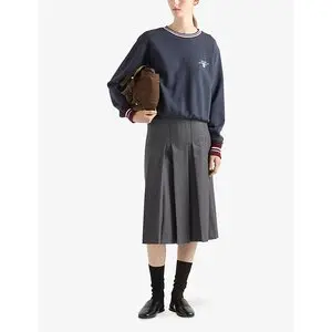 Prada Embroidered Cotton-fleece Sweatshirt