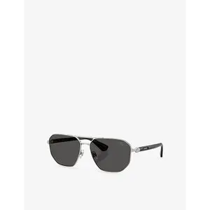 Burberry Be3166 Aviator-frame Metal Sunglasses