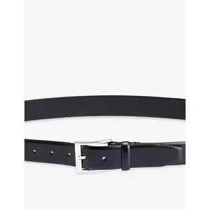 BOSS Branded Buckle Leather Belt - Black